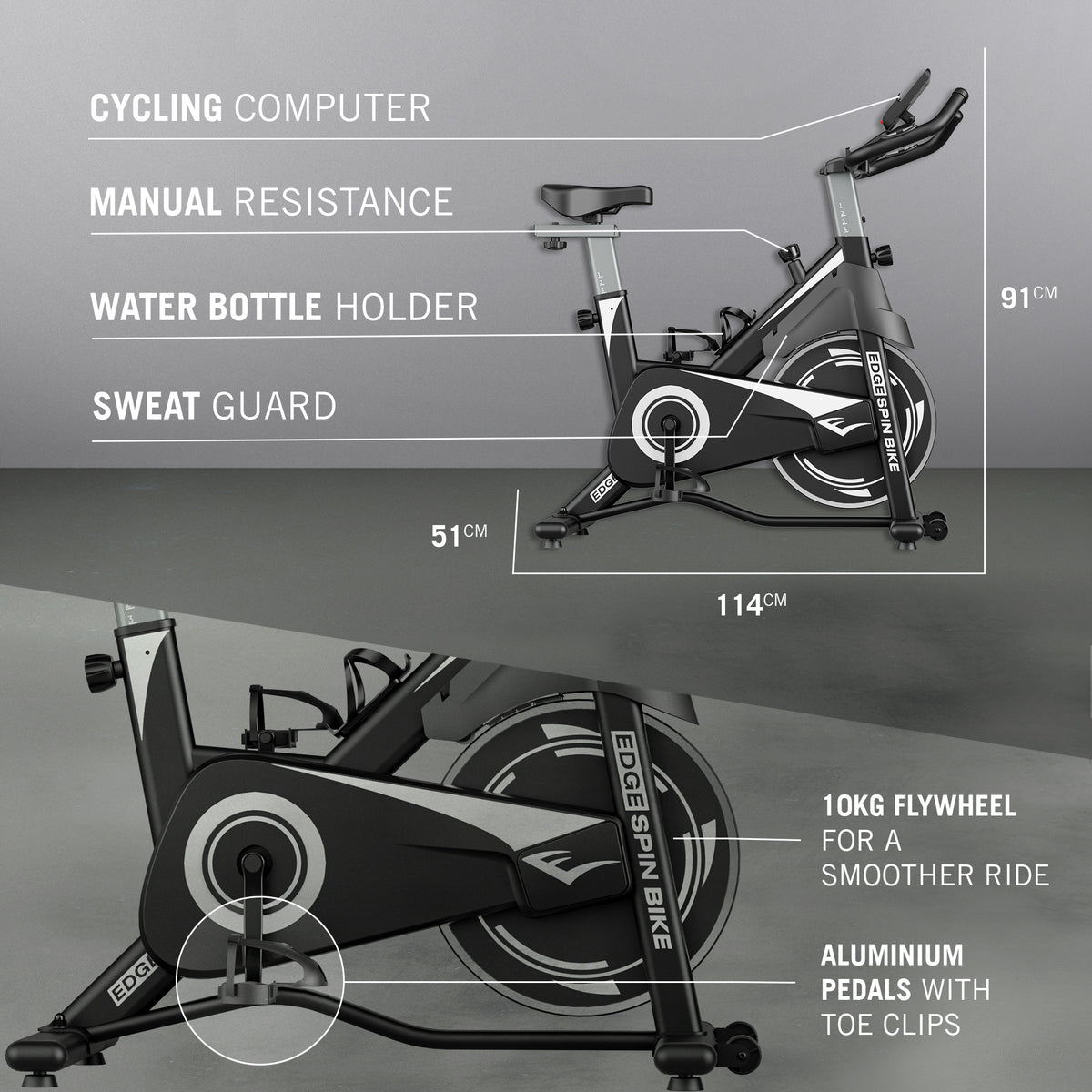 Everlast Edge Spin Bike with 10kg Flywheel – Everlast South Africa